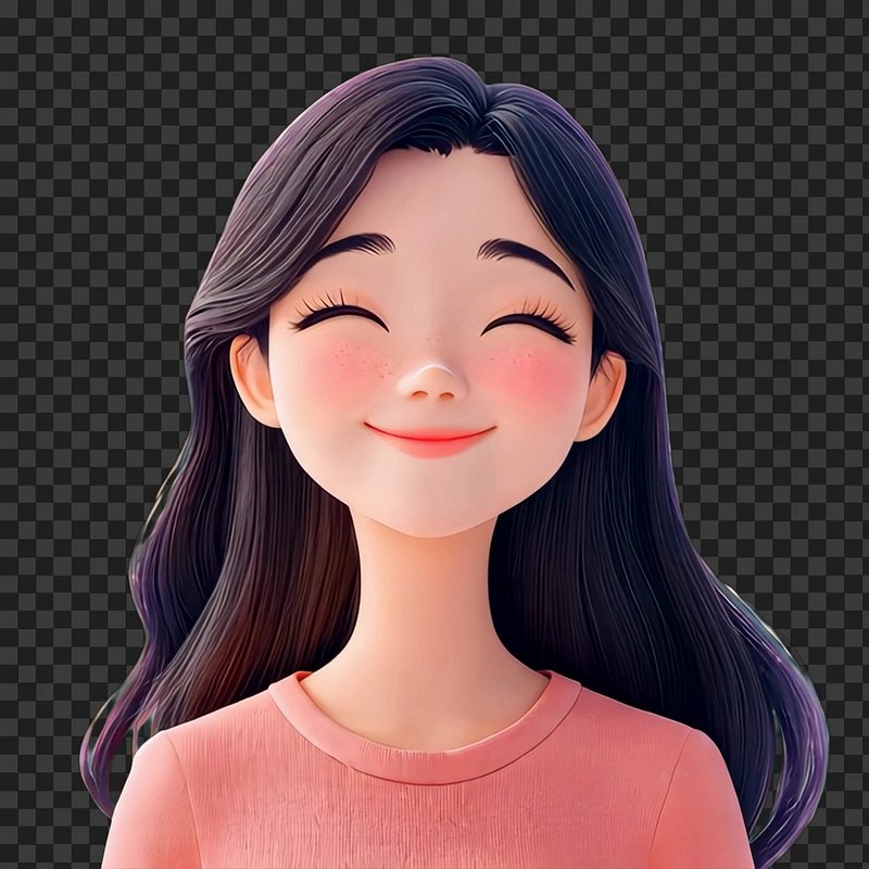 Smiling animated girl portrait animation | Free Transparent Video ...