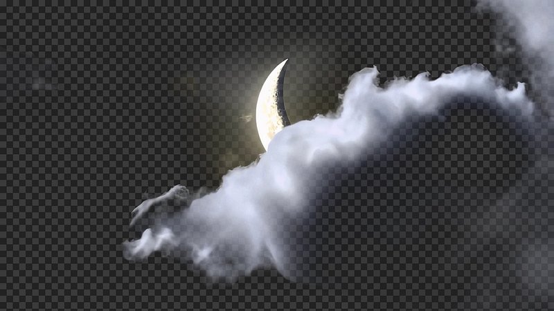 Crescent moon fluffy clouds animated | Free Transparent Video - rawpixel