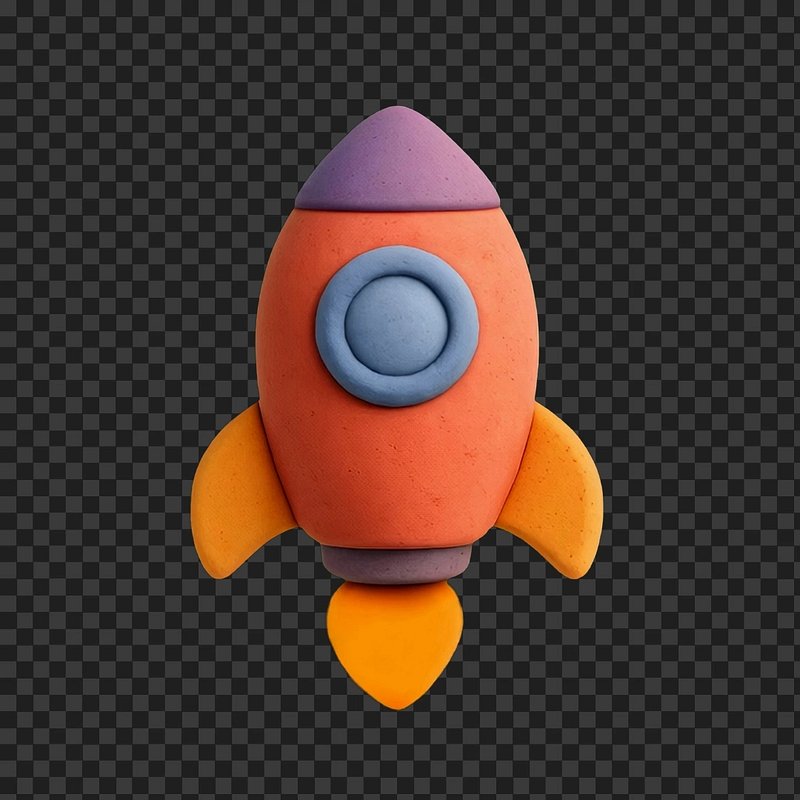 Colorful clay rocket ship animation | Free Transparent Video - rawpixel