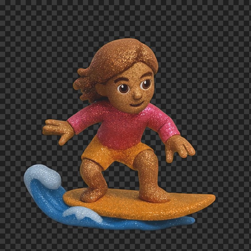 Toy surfer riding wave animation | Free Transparent Video - rawpixel