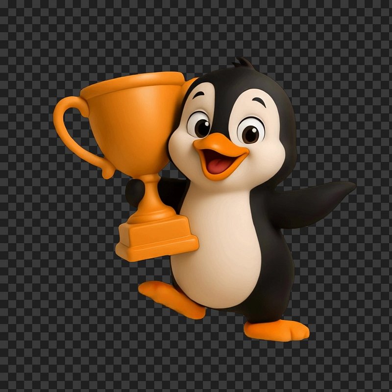 Penguin celebrates trophy animation isolated | Free Transparent Video ...