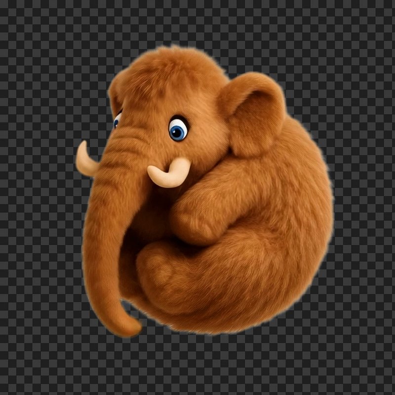 Cute fluffy cartoon mammoth animation | Free Transparent Video - rawpixel