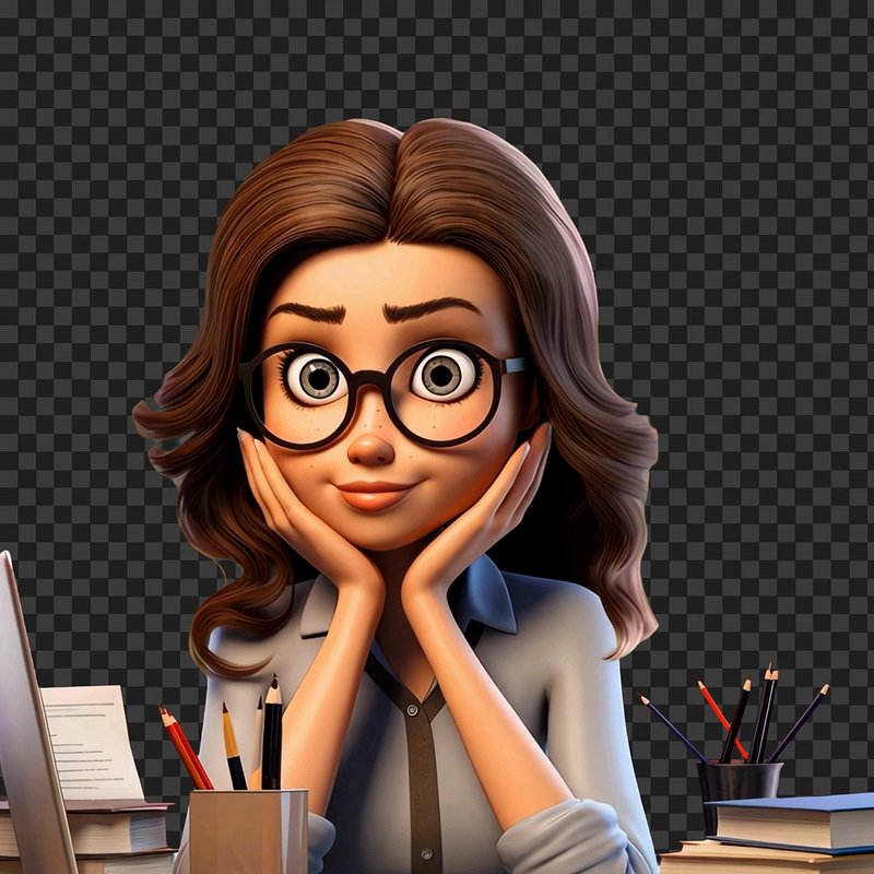 Animated thoughtful woman writer animation | Free Transparent Video ...