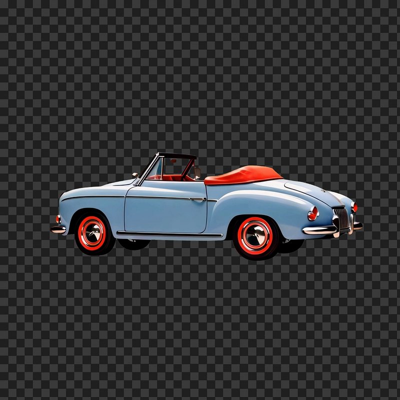 Vintage convertible car illustration animated | Free Transparent Video ...