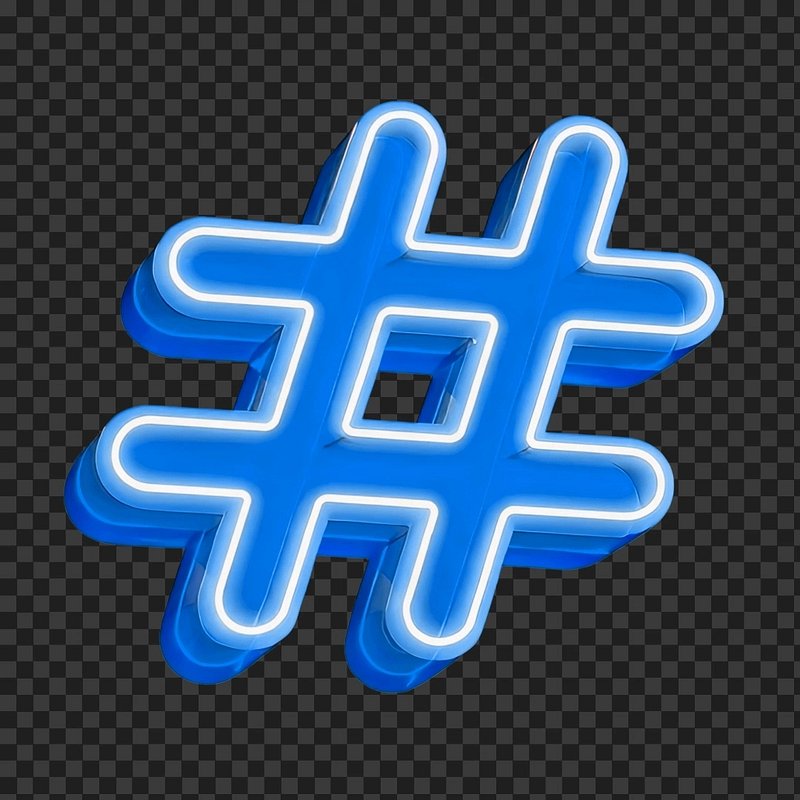 Blue neon hashtag symbol animation | Free Transparent Video - rawpixel