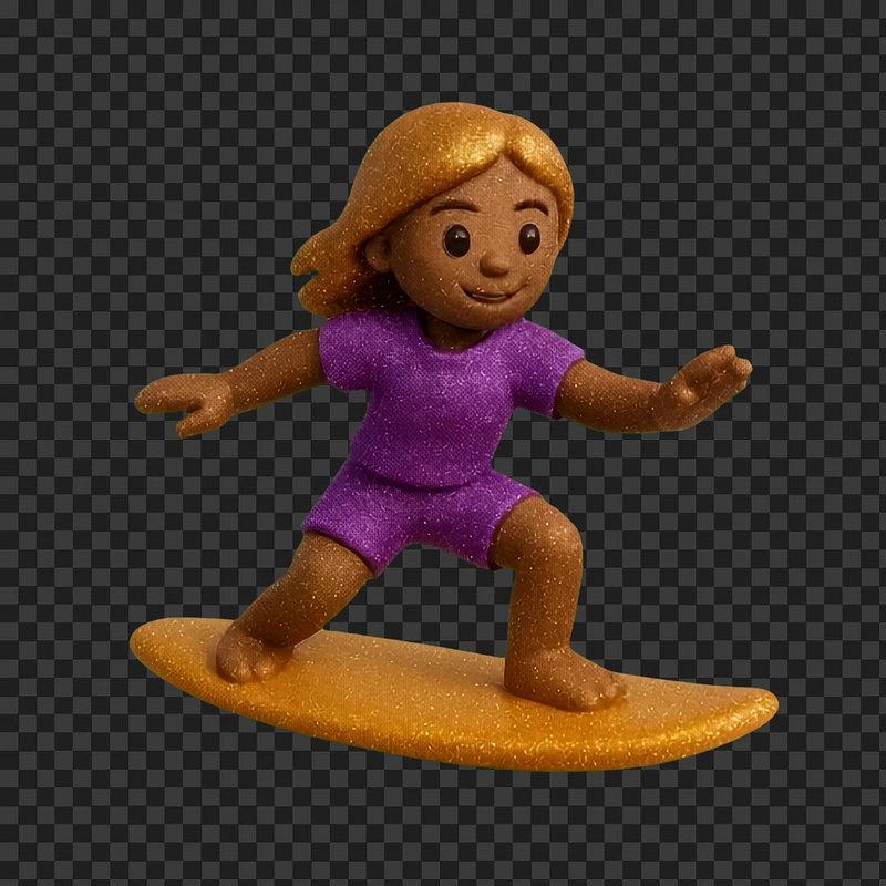 Clay surfer riding waves joyfully | Free Transparent Video - rawpixel