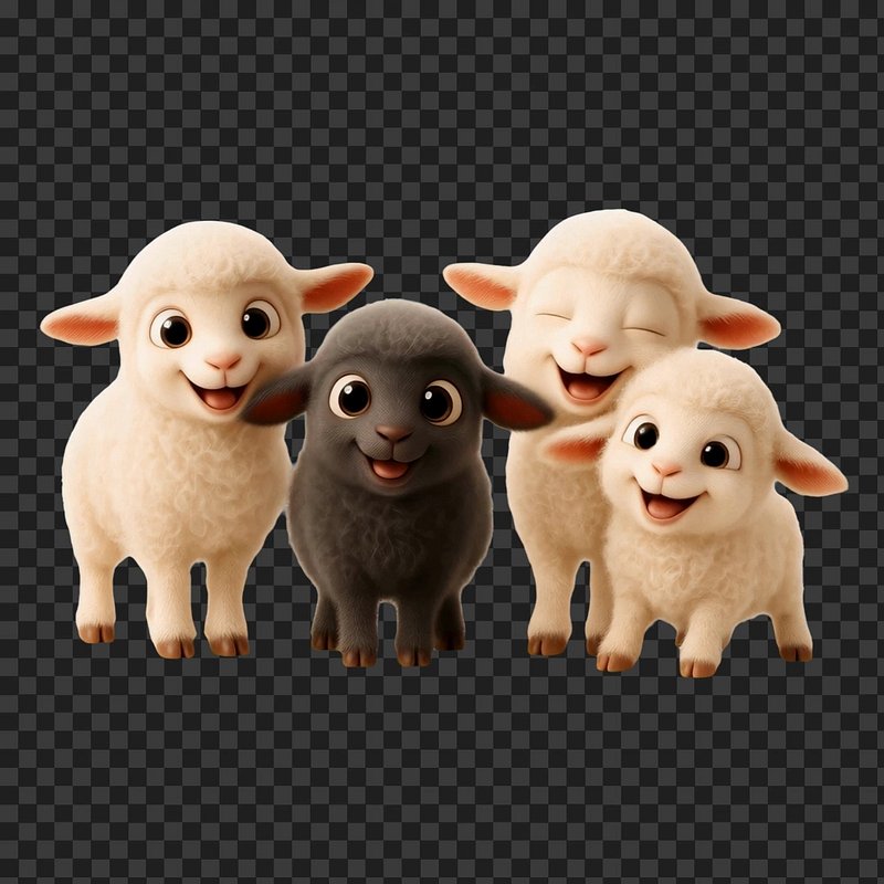 Adorable cartoon lambs smiling animation | Free Transparent Video ...