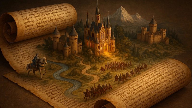 Aerial view medieval fantasy scene | Free Video - rawpixel
