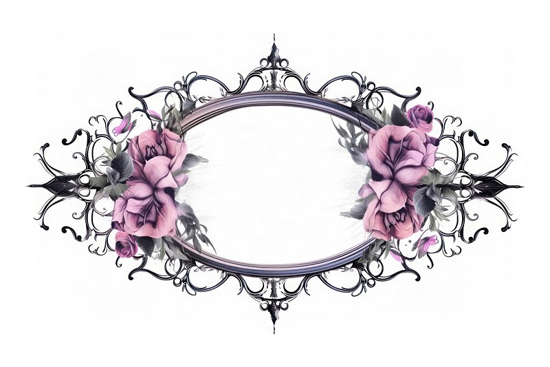 Vintage frame pink roses oval | Free Photo Illustration - rawpixel