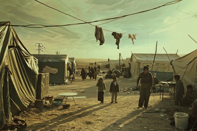 Refugee camp architecture accessories furniture | Free Photo - rawpixel