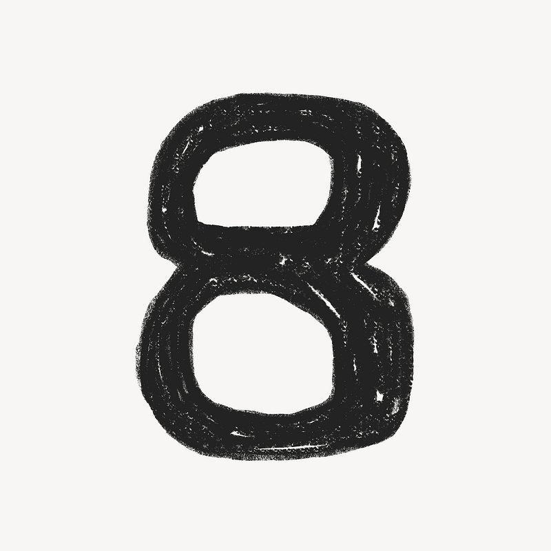 Number 8 crayon font illustration | Free Photo Illustration - rawpixel