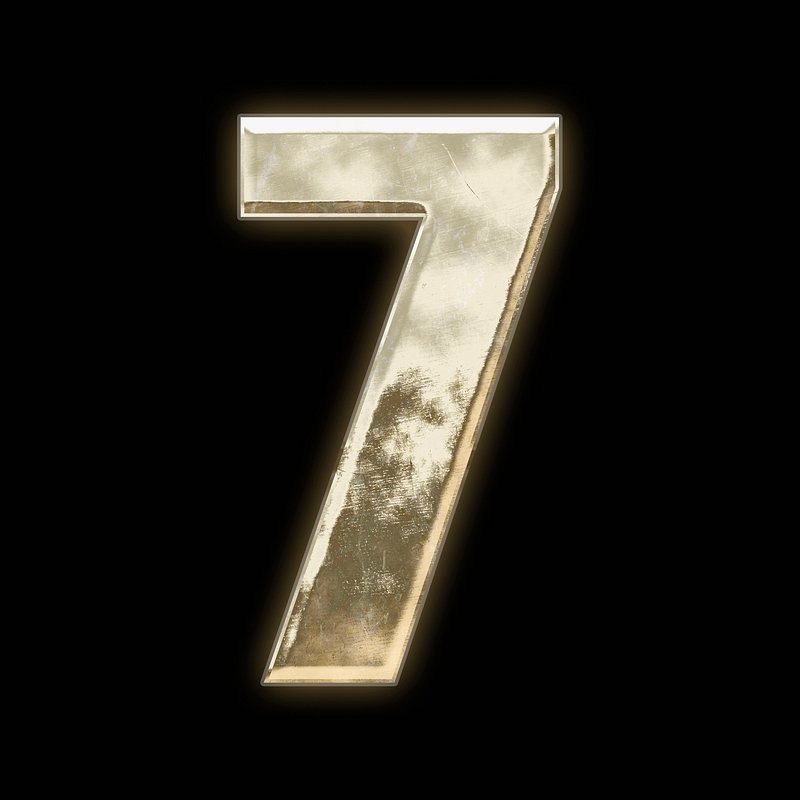 Gold number 7, metallic font | Free Photo Illustration - rawpixel