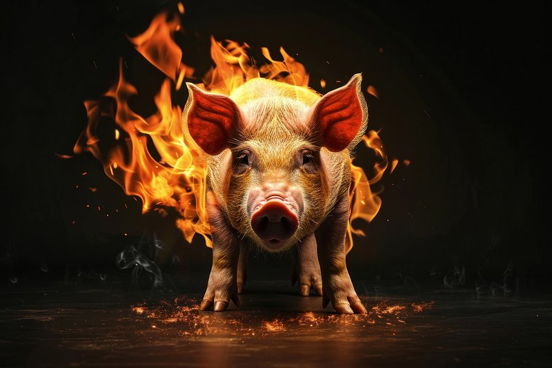Pig fire flame wildlife bonfire | Free Photo - rawpixel