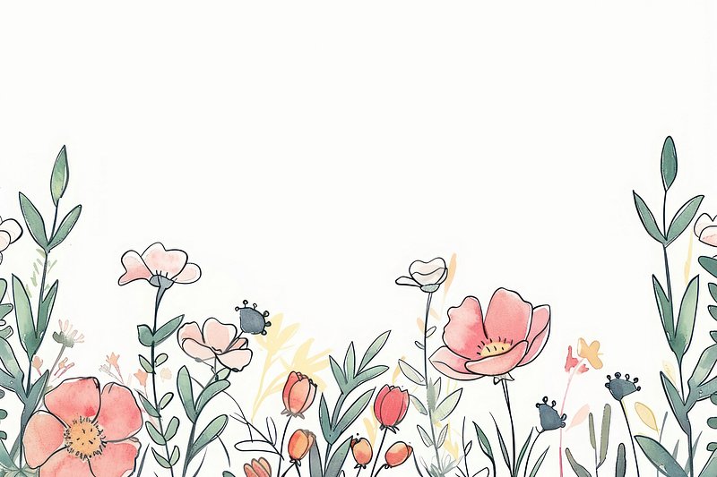 Floral border cartoon sketch illustrated. | Premium Photo Illustration ...