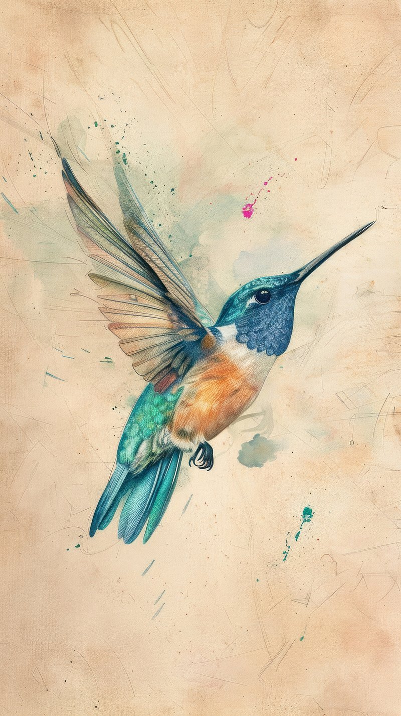 Drawing Hummingbird Images | Free Photos, PNG Stickers, Wallpapers ...