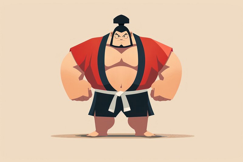 Sumo wrestling cartoon fashion. | Free Photo Illustration - rawpixel