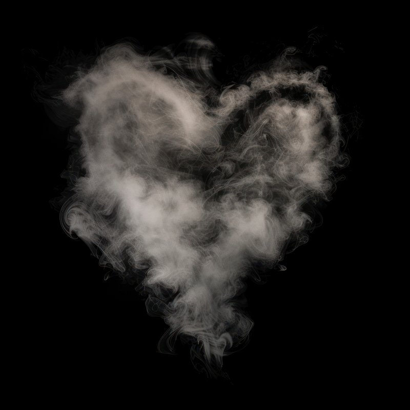 PNG Heart-shaped smoke on black | Premium PNG - rawpixel