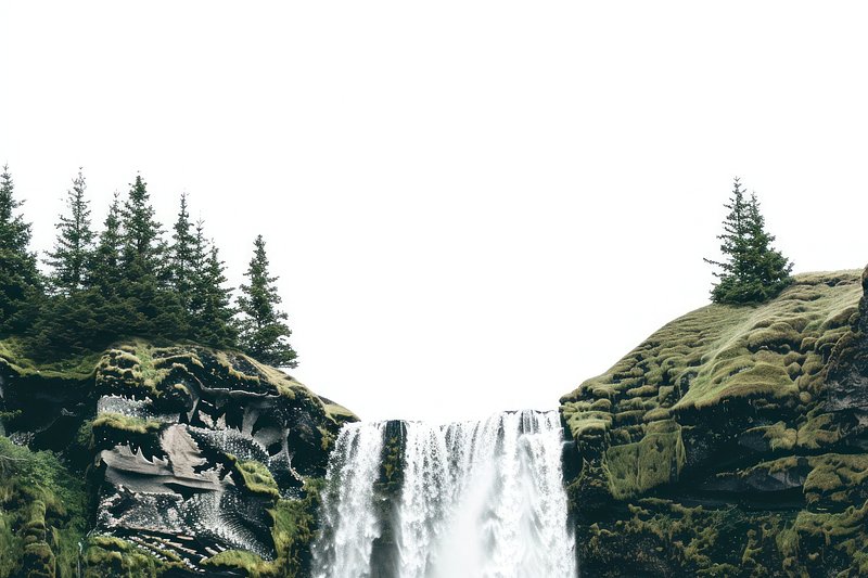 PNG cascading waterfalls border element | Premium PNG - rawpixel
