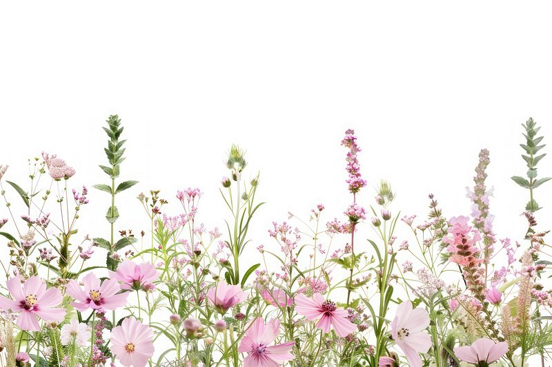 Delicate pink wildflower border | Premium Photo - rawpixel