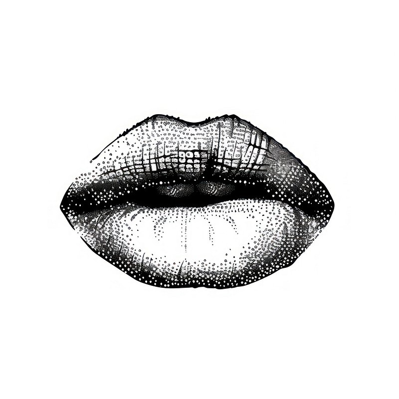 Vintage halftone lips illustration | Free Photo Illustration - rawpixel