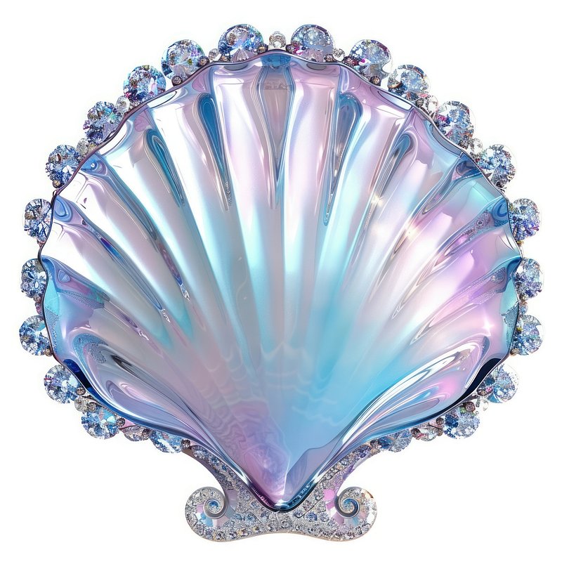 Holographic seashell illustration digital pastel | Free Photo Illustration - rawpixel