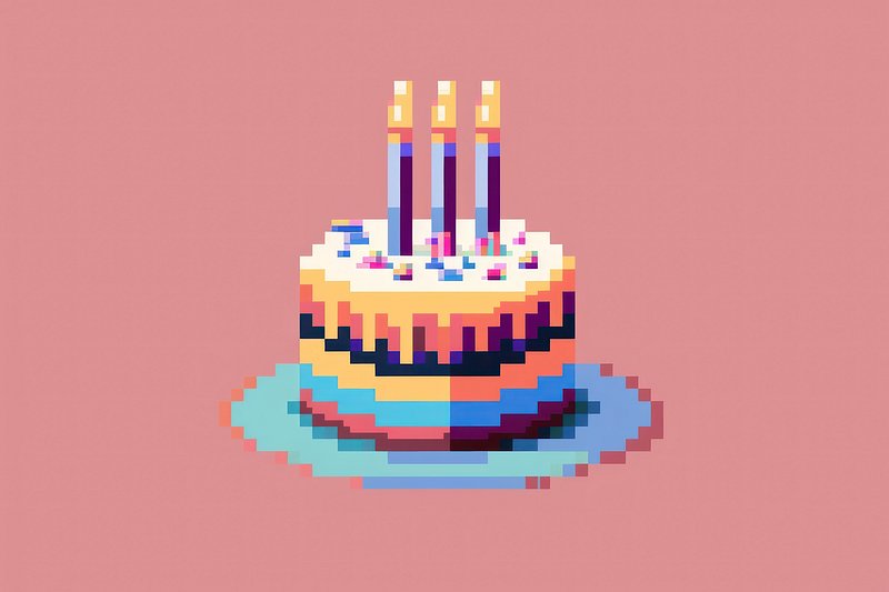 Pixel art birthday cake illustration | Free Photo Illustration - rawpixel