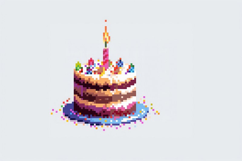 Pixel art birthday cake illustration | Free Photo Illustration - rawpixel