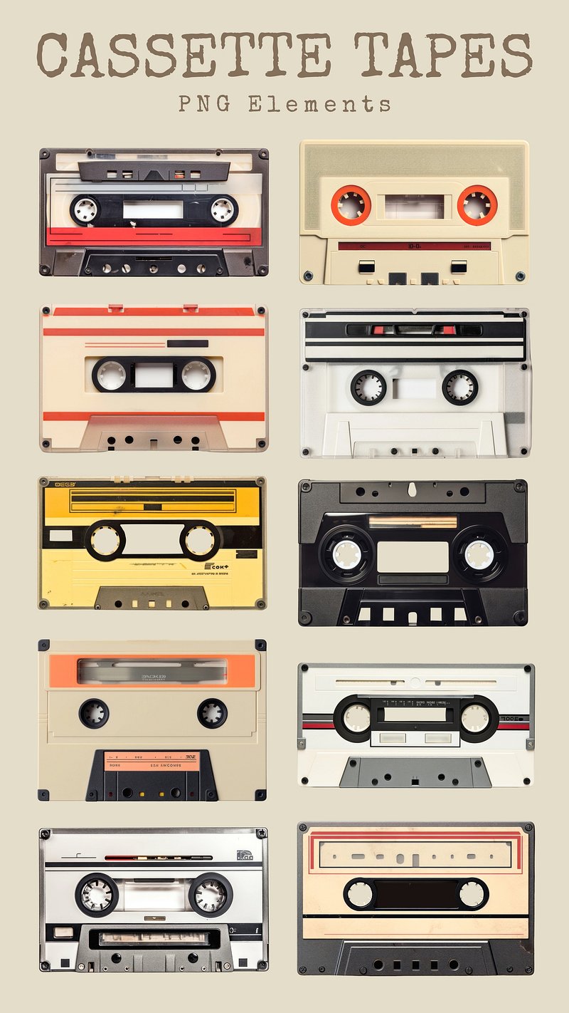 Vintage cassette tape element set | Free Photo - rawpixel