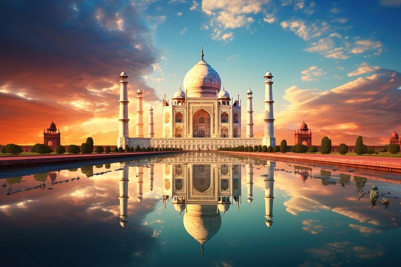 Iconic Taj Mahal reflecting pool | Free Photo - rawpixel