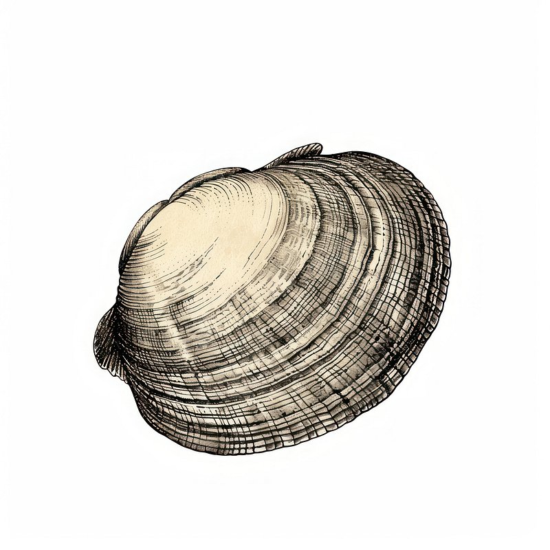Detailed clam shell illustration | Free Photo Illustration - rawpixel