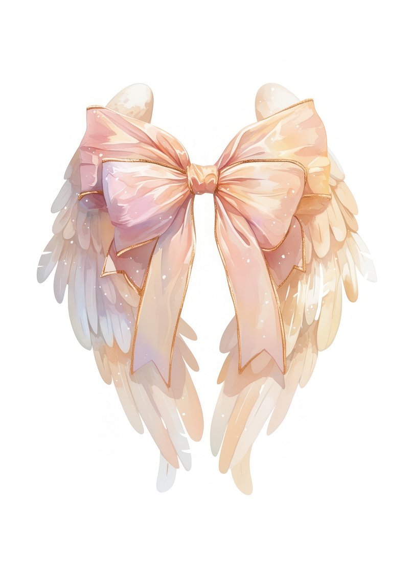 Elegant angel wings bow illustration | Free Photo Illustration - rawpixel