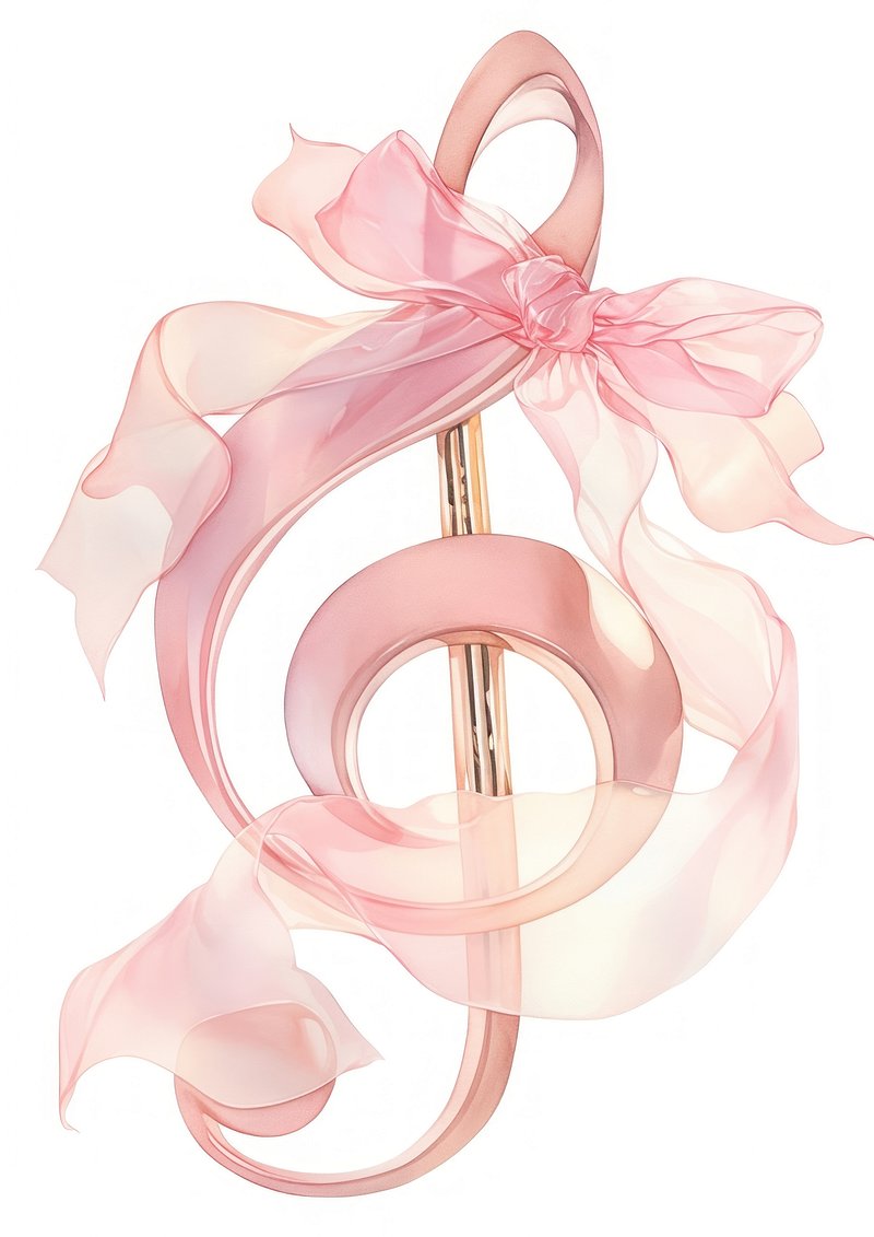 Elegant pink ribbon treble clef | Premium Photo Illustration - rawpixel