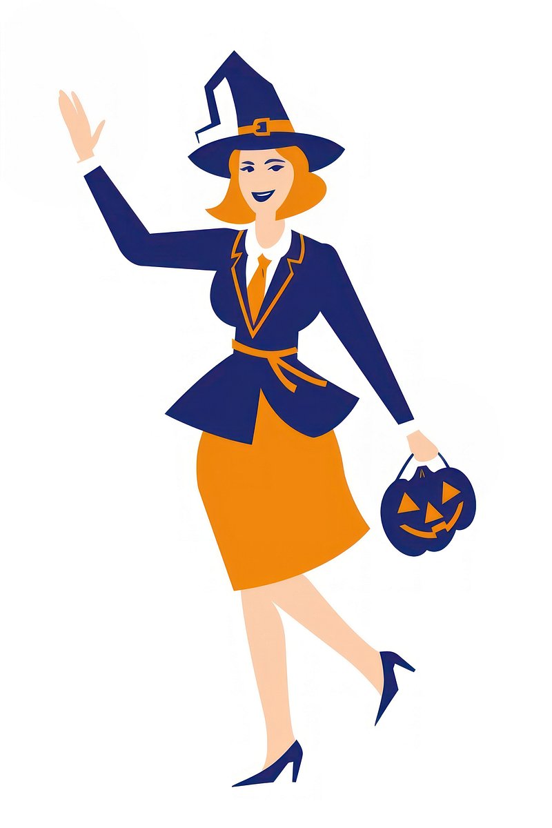 Stylish witch waving Halloween illustration | Free Photo Illustration ...