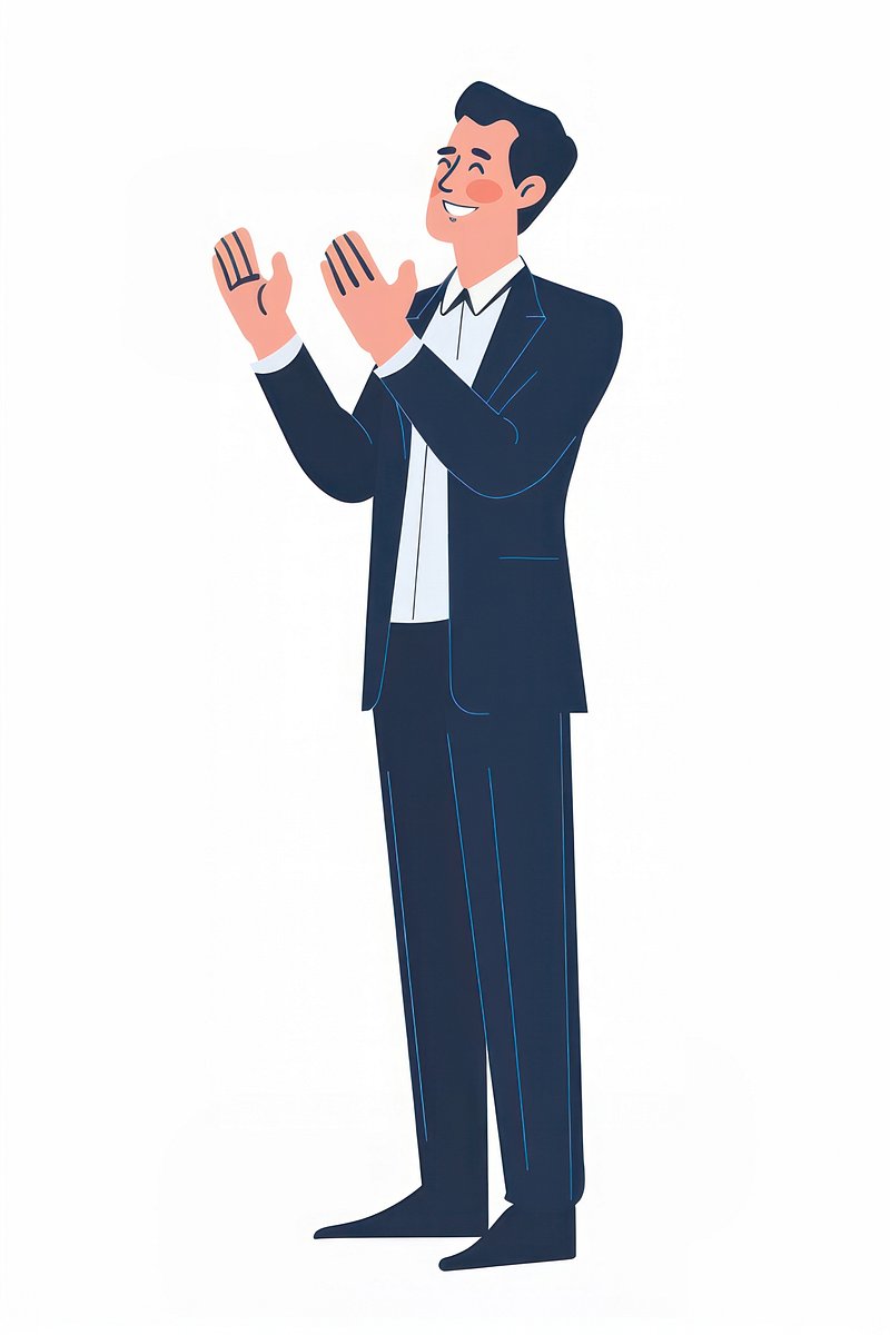 Businessman clapping hands illustration | Free Photo Illustration ...