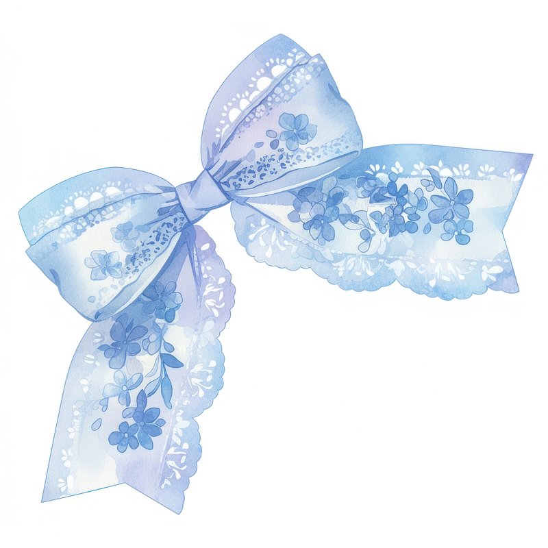 Elegant blue ribbon wreath illustration | Free Photo Illustration ...