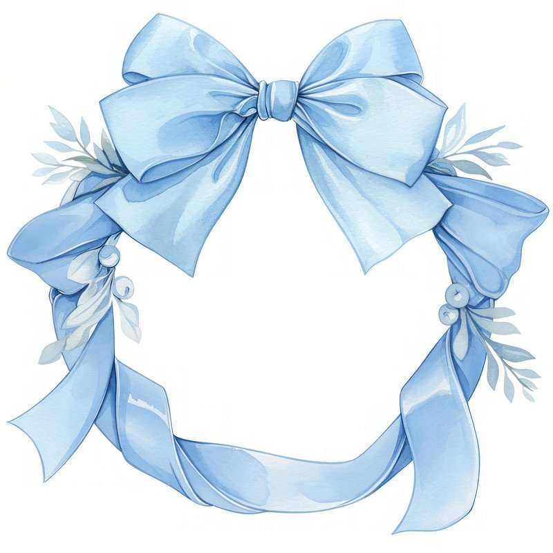 Elegant blue ribbon wreath illustration | Free Photo Illustration ...