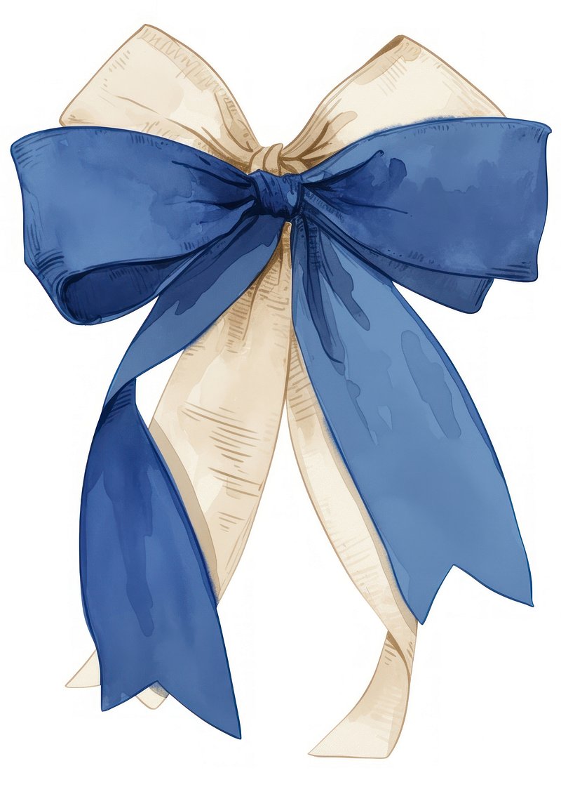Elegant blue and beige bow | Free Photo Illustration - rawpixel