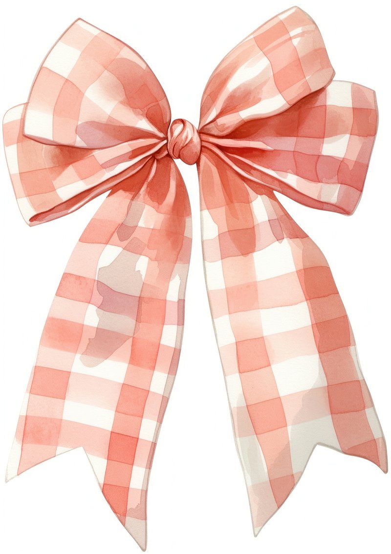 Elegant pink checkered bow | Free Photo Illustration - rawpixel