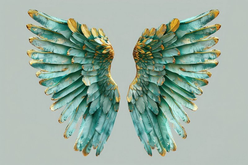 PNG Iridescent angel wings artwork | Premium PNG - rawpixel