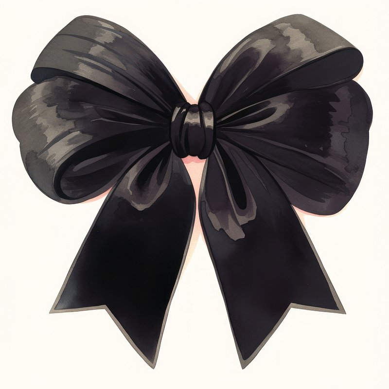 Elegant black ribbon bow illustration | Free Photo Illustration - rawpixel