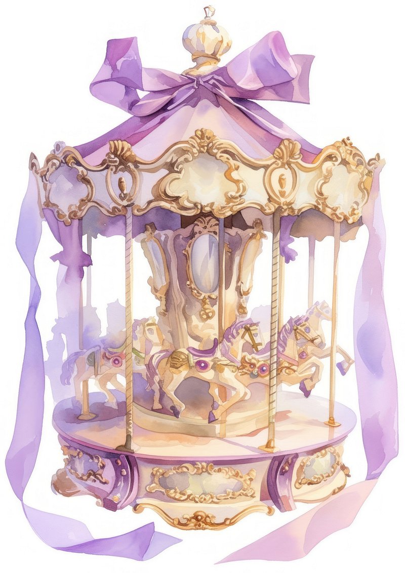 PNG Purple coquette carousel furniture | Free PNG - rawpixel