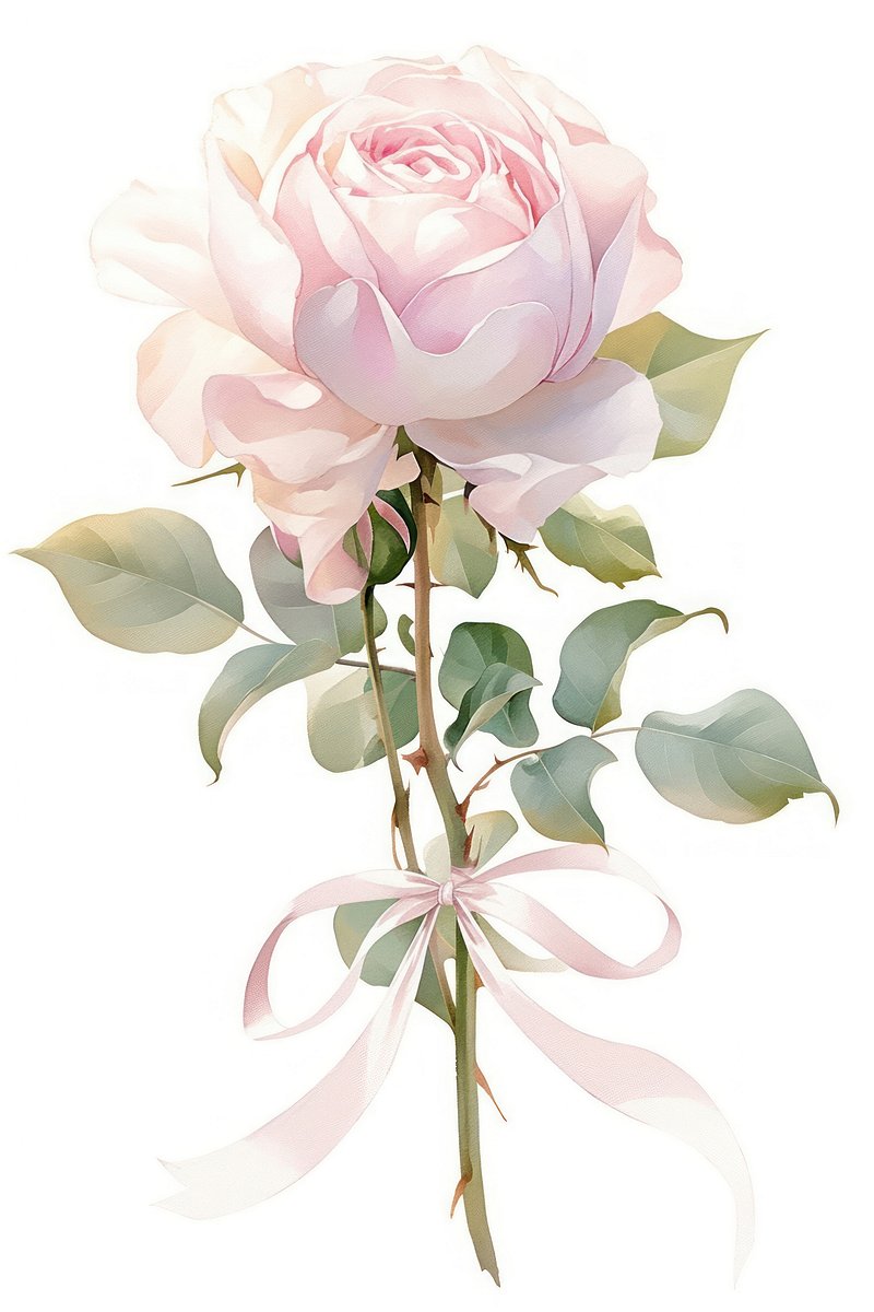 Delicate pink rose illustration | Free Photo Illustration - rawpixel