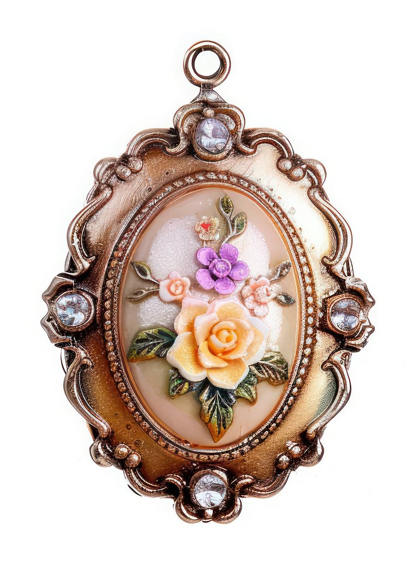 Vintage floral cameo pendant | Free Photo - rawpixel