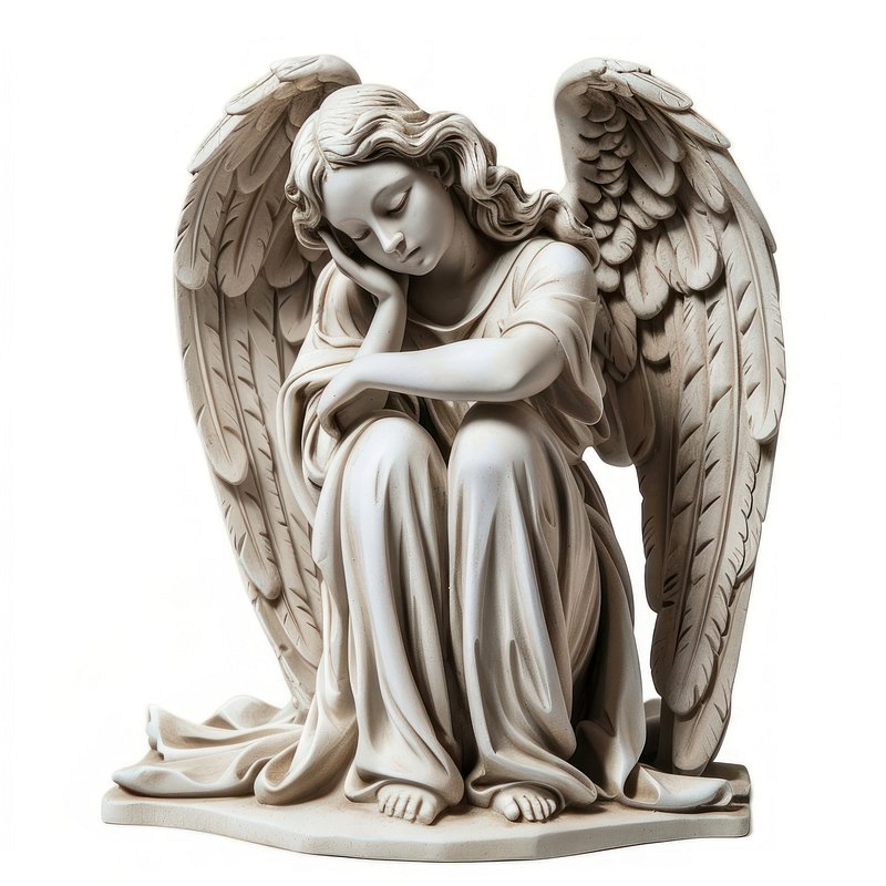 PNG Elegant angelic statue repose | Free PNG - rawpixel