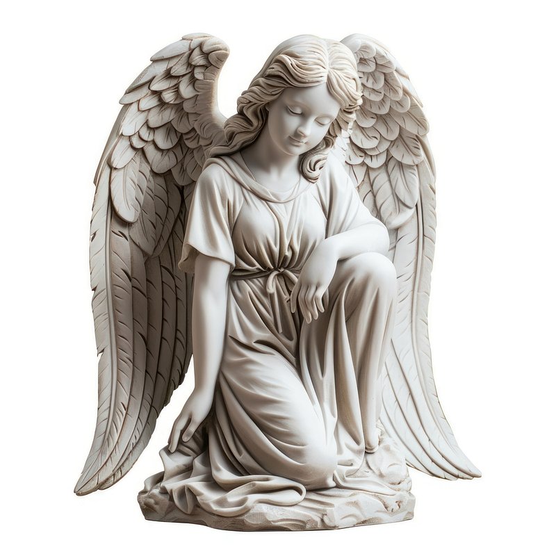 PNG Elegant angelic statue repose | Free PNG - rawpixel