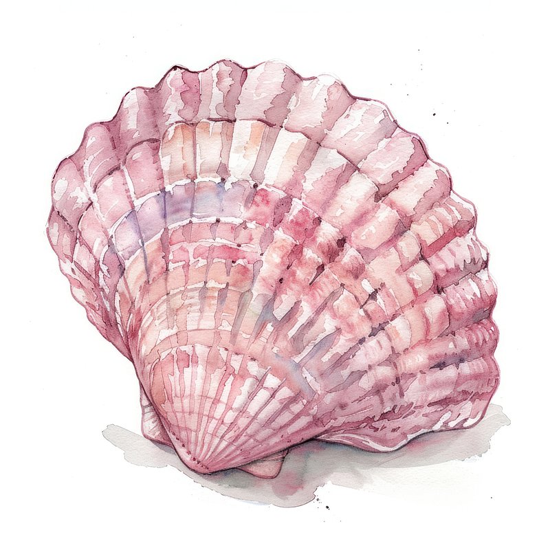 Pink sea shell invertebrate seashell | Free Photo Illustration - rawpixel