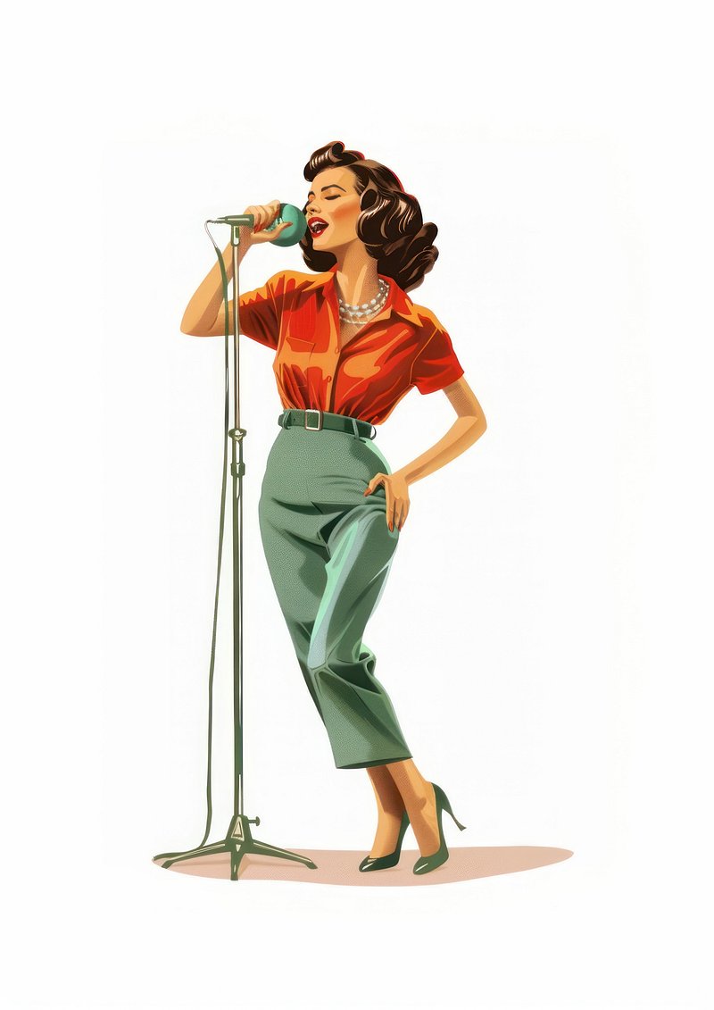 Vintage singer illustration art | Free Photo Illustration - rawpixel