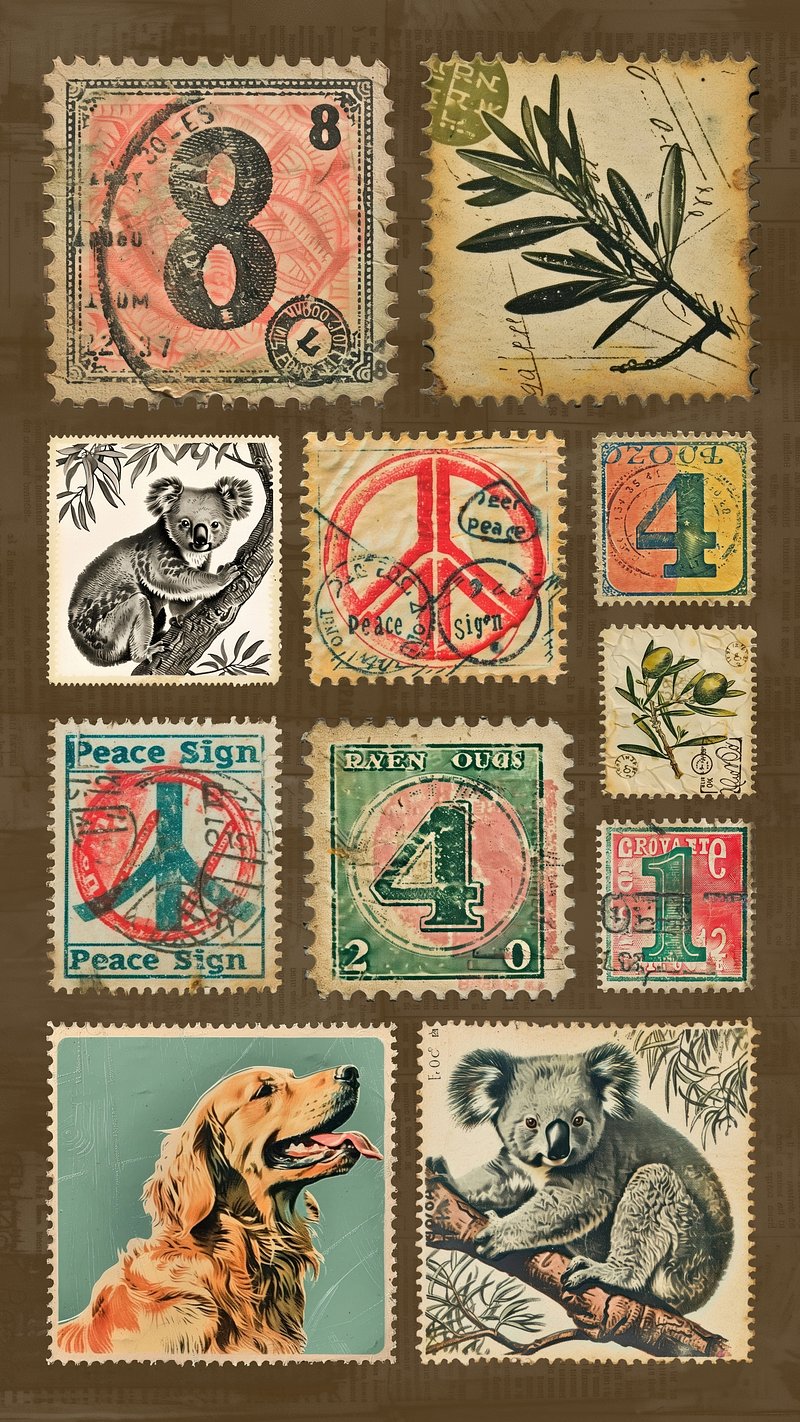 Vintage stamp design element set | Free Photo - rawpixel