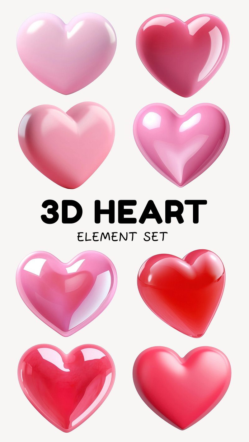 PNG 3d heart design element | Premium PNG - rawpixel