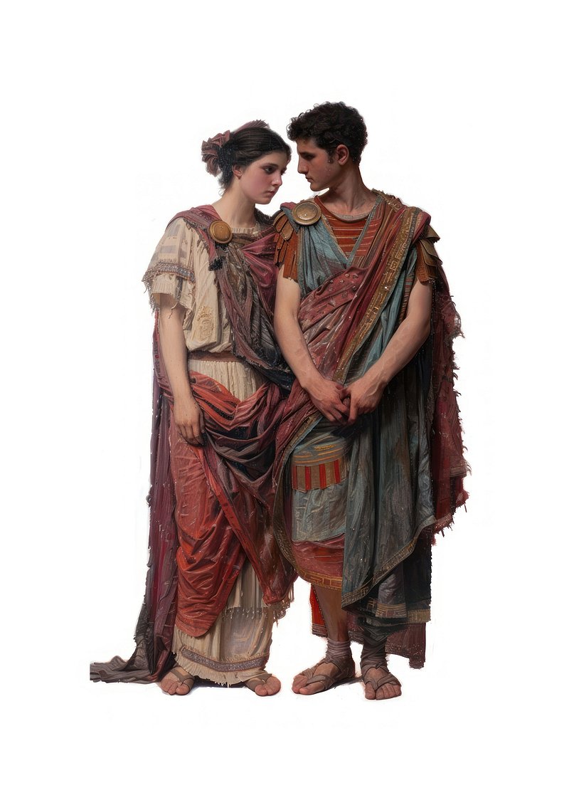 Ancient couple in traditional attire | Free Photo Illustration - rawpixel